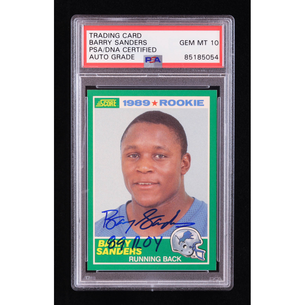 Barry Sanders Signed 1989 Score #257 RC Inscribed "89 ROY" (PSA | Auto ...