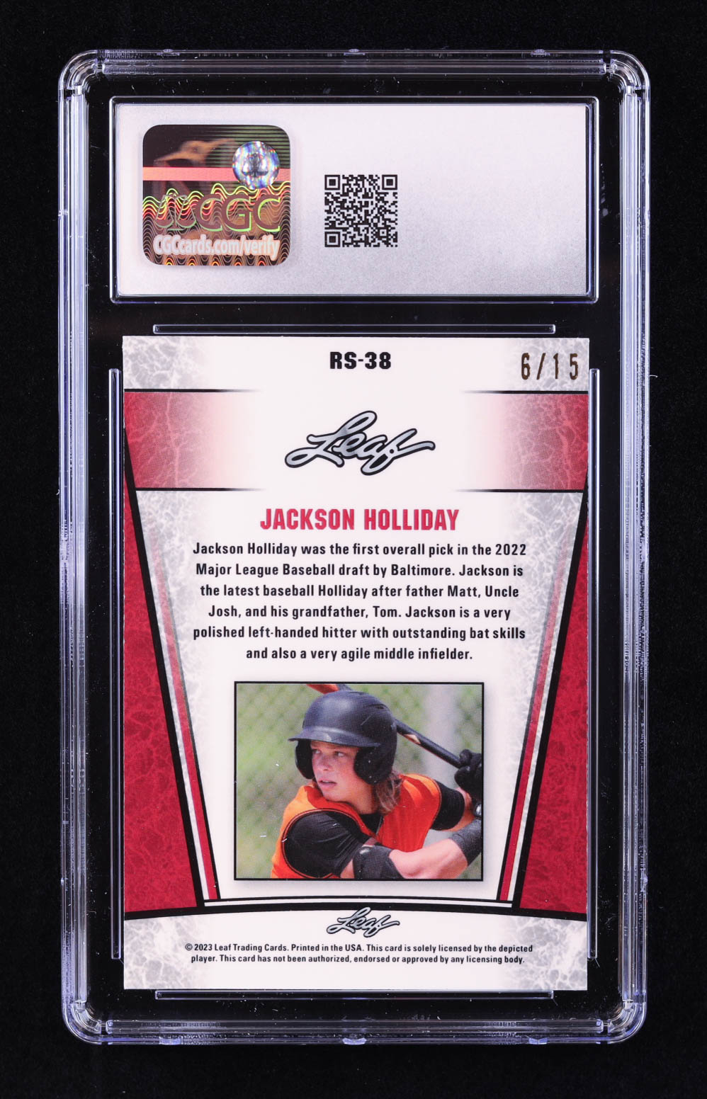 Jackson Holliday 2023 Leaf Metal Special Release Rookie Silver Mojo ...