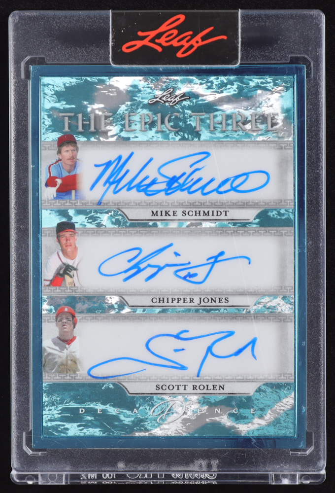 Mike Schmidt / Chipper Jones / Scott Rolen 2024 Leaf Decadence The Epic ...