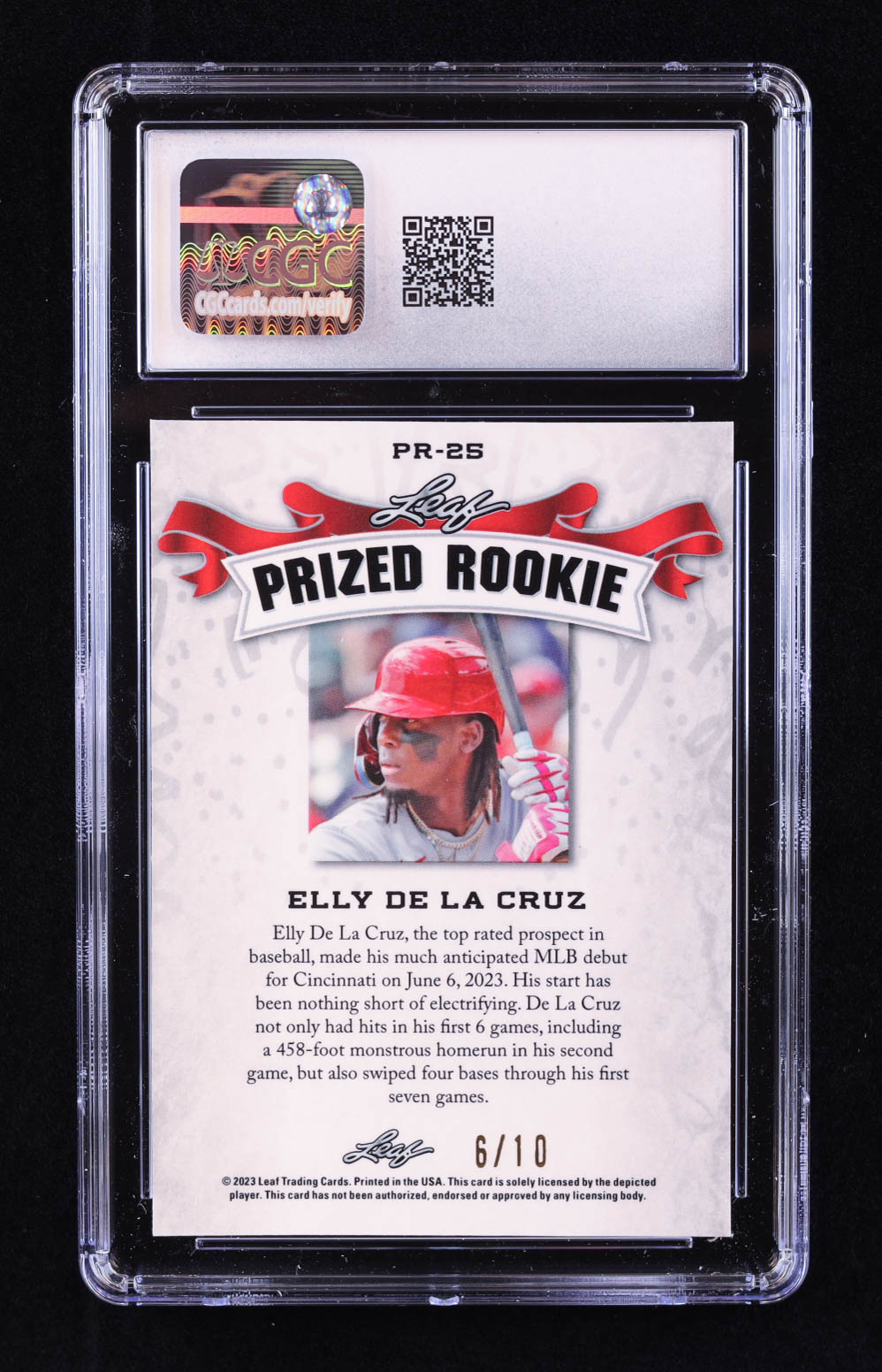 Elly De La Cruz 2023 Leaf Metal Special Release Prized Rookie Mojo Pink ...