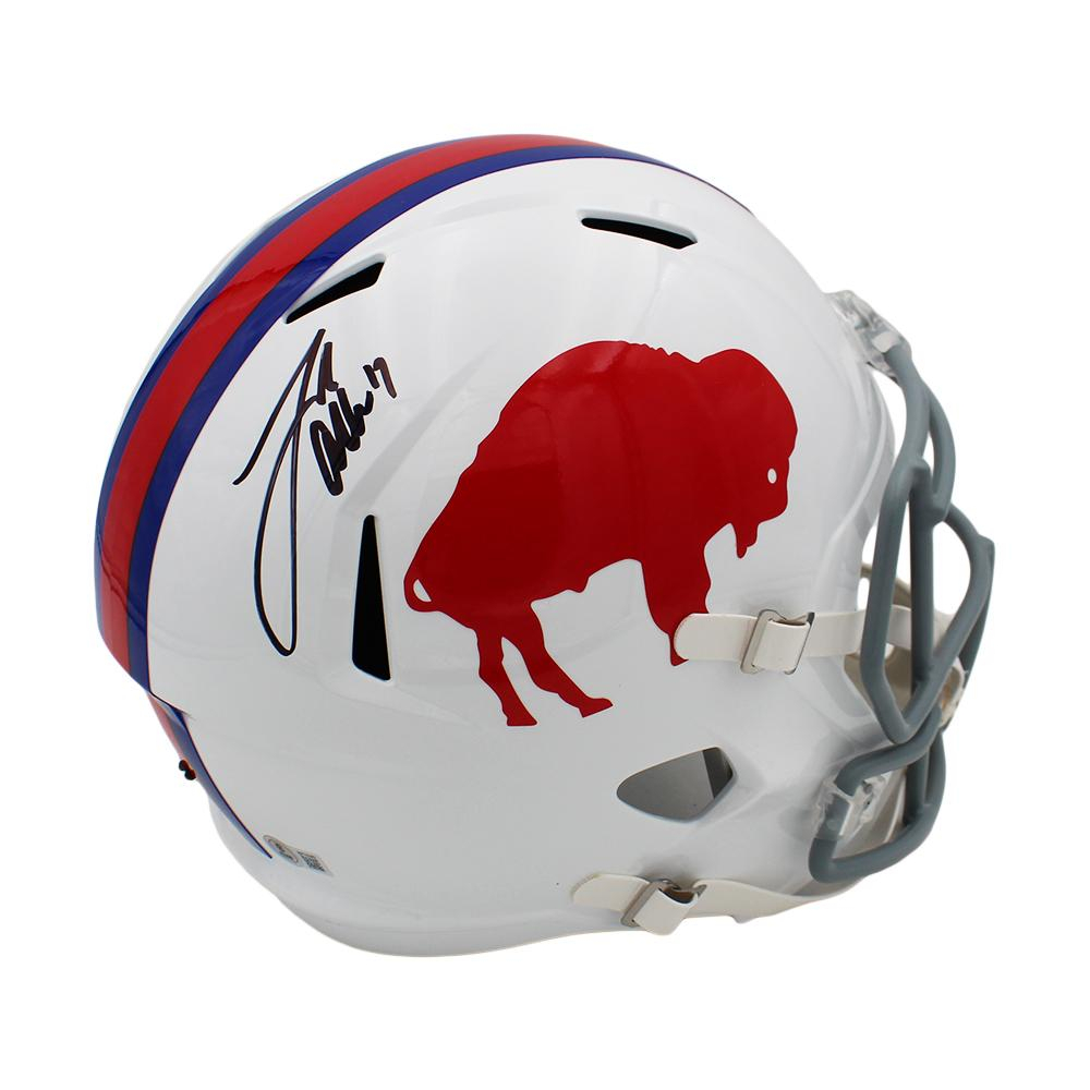 Josh Allen Signed Bills Full-Size Throwback Alternate Speed Helmet ...