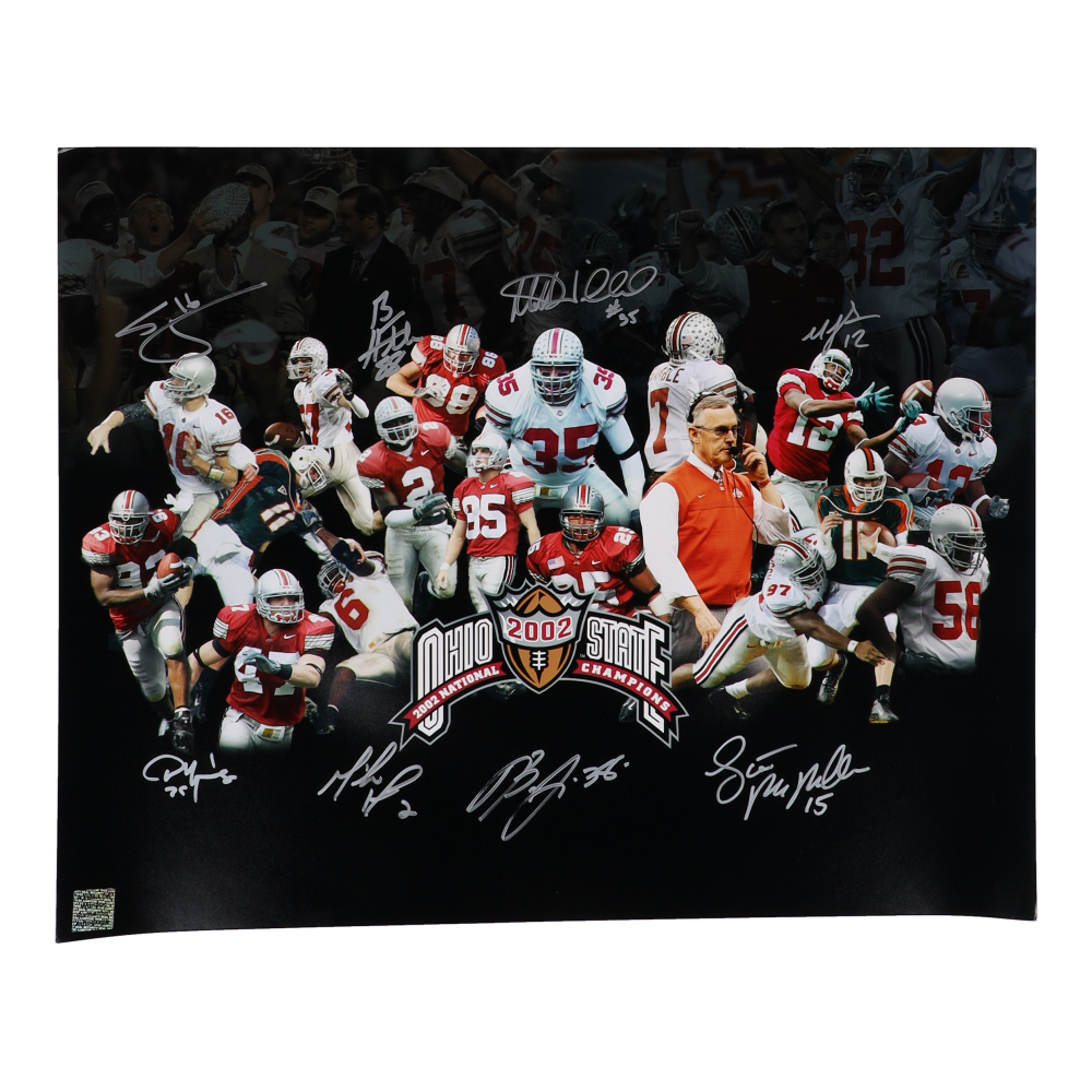 Ohio State Buckeyes "2002 National Champions" 16x20 Photo Signed By (8 ...