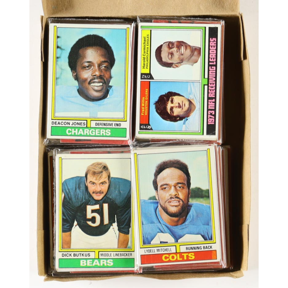 1974 Topps Football Cello Fun Pack Vending Box with (20) Packs ...