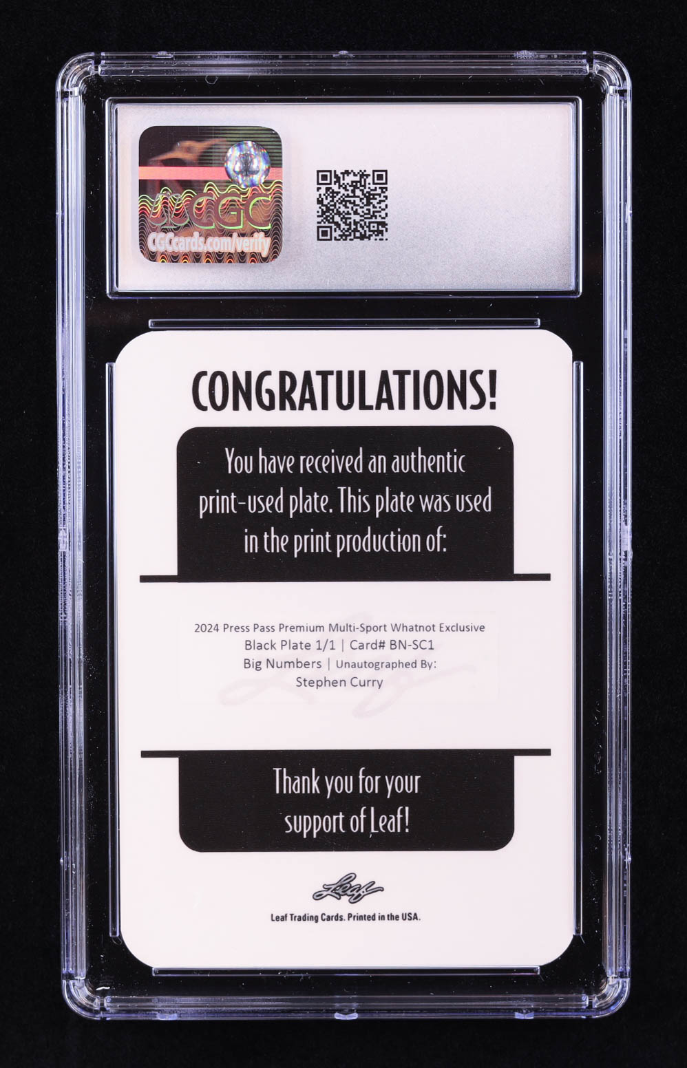 Stephen Curry 2024 Leaf Press Pass Premium Big Numbers Autographs ...