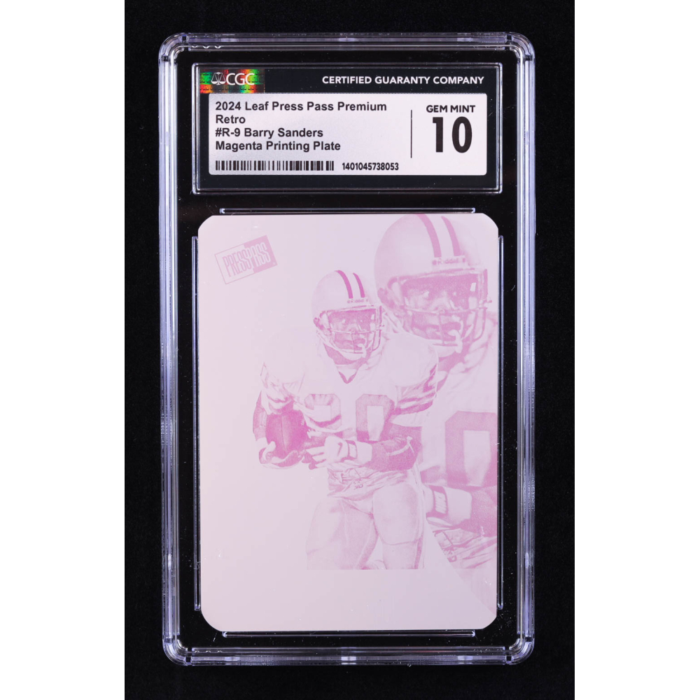 Barry Sanders 2024 Leaf Press Pass Premium Retro Printing Plates ...