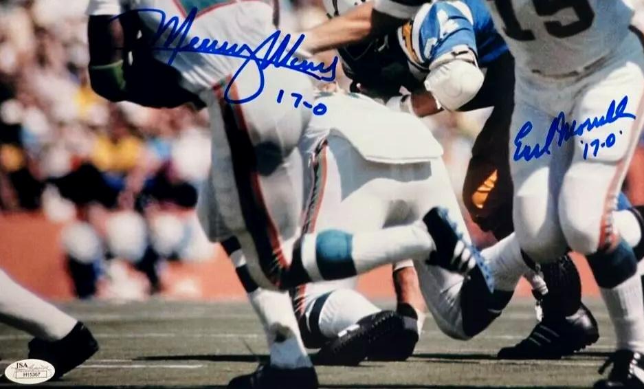 Mercury Morris & Earl Morrall Signed Dolphins 16x20 Photo Inscribed "17 ...