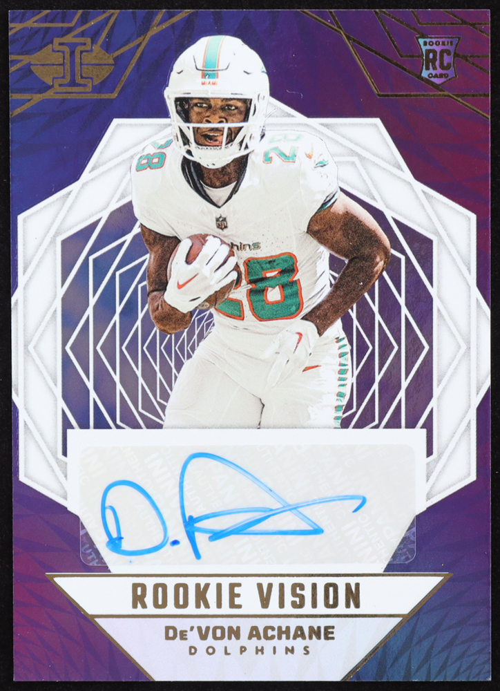 De'Von Achane 2023 Panini Illusions Rookie Vision Signatures #7 RC #185 ...
