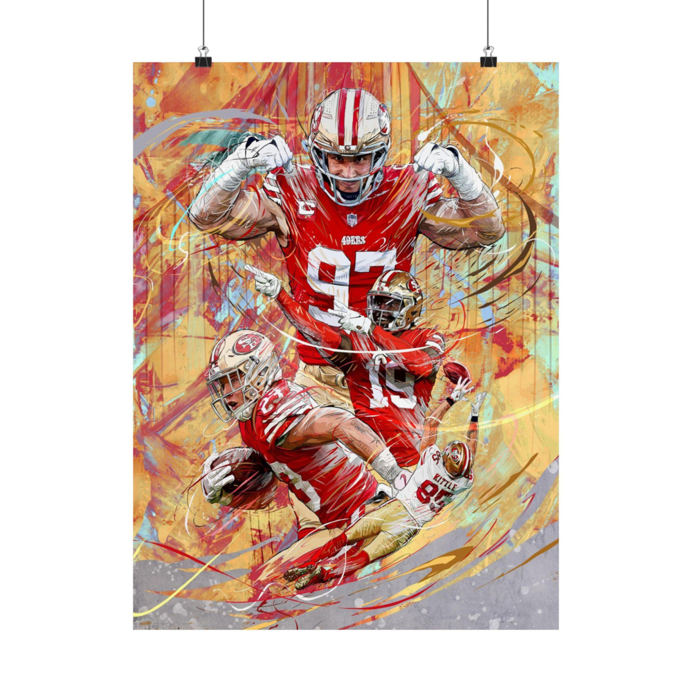 George Kittle, Nick Bosa & Christian McCaffrey 49ers 36x24 Poster ...