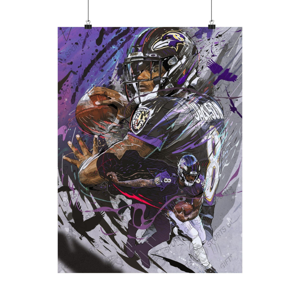 Lamar Jackson Ravens 36x24 Poster | Pristine Auction