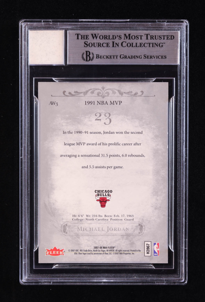 Michael Jordan 2007 Fleer Michael Jordan Award Winners #AW3 with Worn ...
