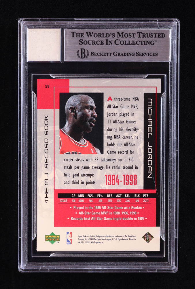 Michael Jordan 1999 Upper Deck Michael Jordan Career #56 / Record Book ...