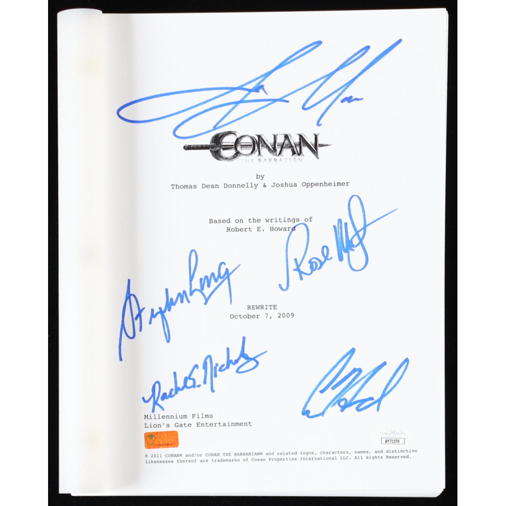 "Conan The Barbarian" Script Signed by (5) With Rose McGowan, Stephen ...