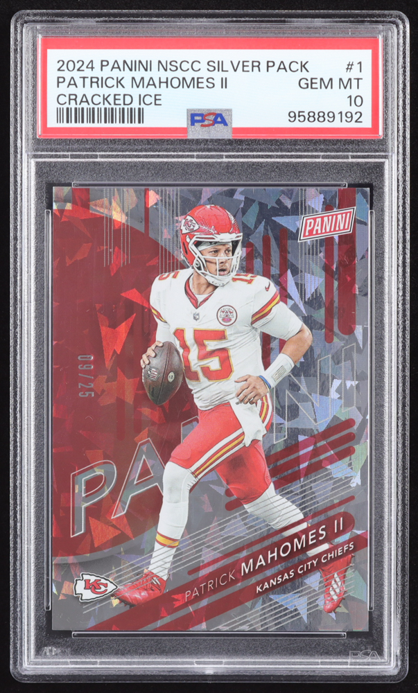 Patrick Mahomes II 2024 Panini The National Silver Pack Cracked Ice #1 ...