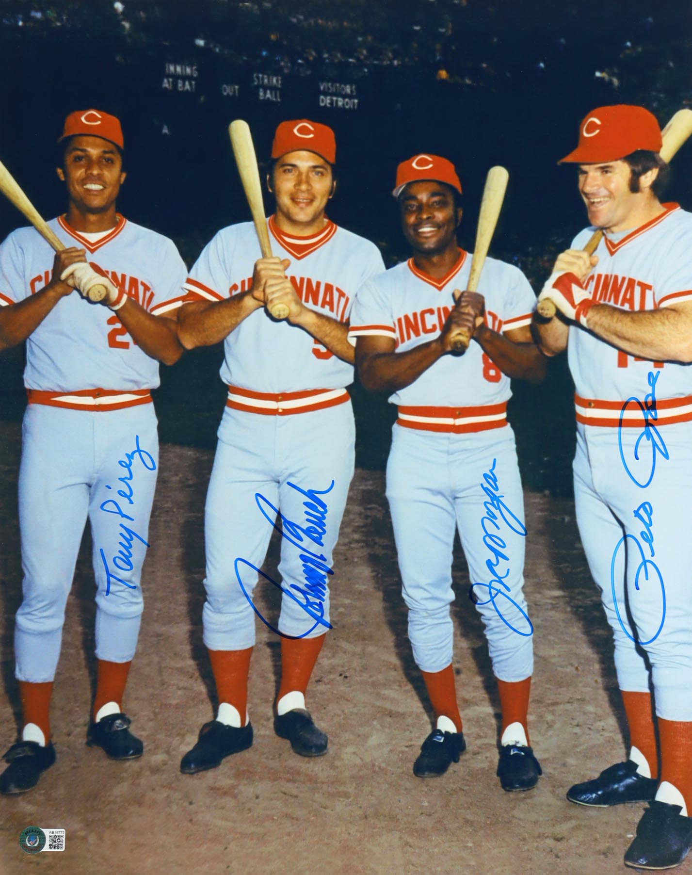 Reds "Big Red Machine" 16x20 Photo Signed by (4) With Tony Perez Johnny ...