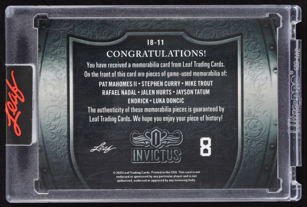 2024 Leaf Q Invictus 8 Patrick Mahomes / Mike Trout / Jalen Hurts ...