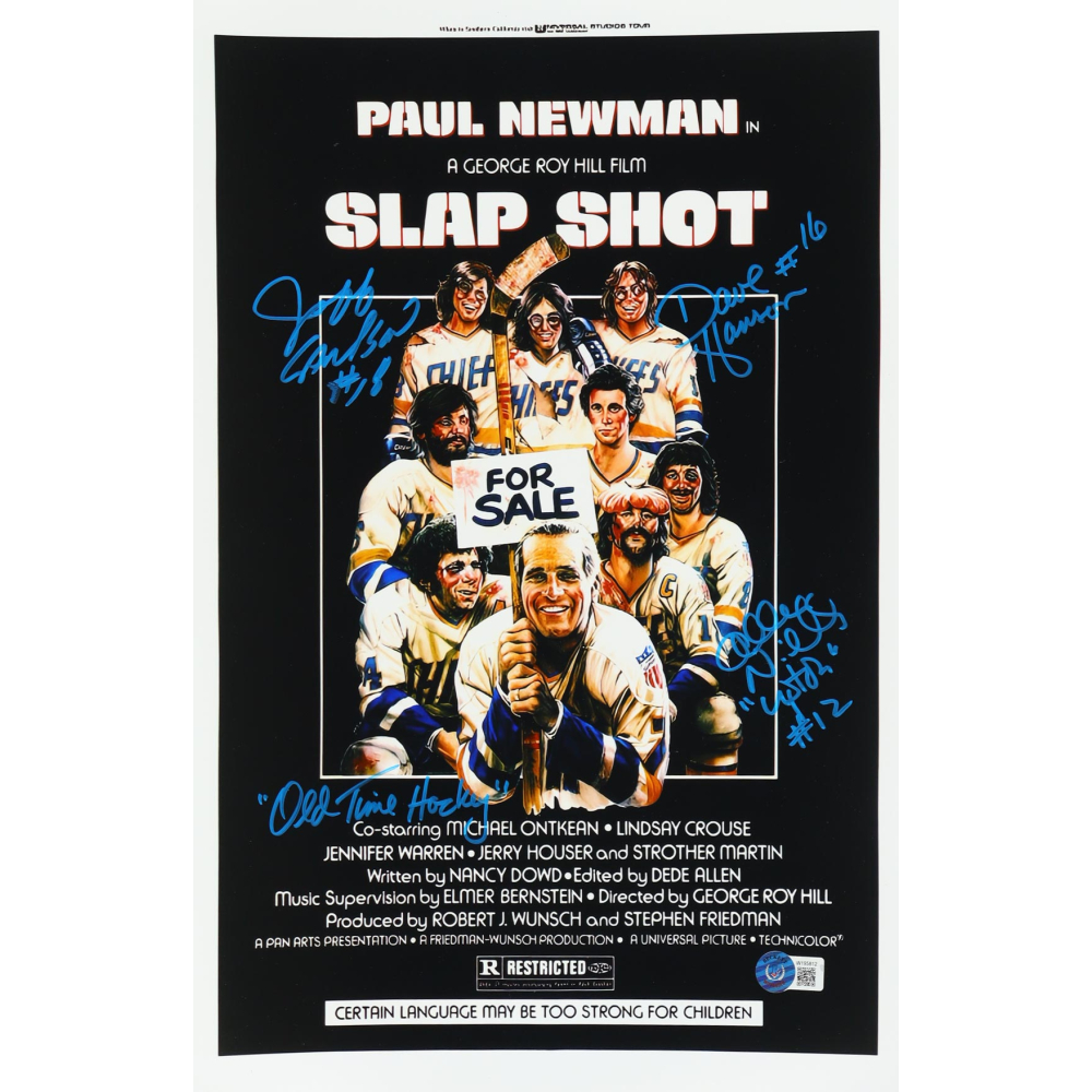 Allan Nicholls, Dave Hanson & Jeff Carlson Signed "Slap Shot" 11x17 ...