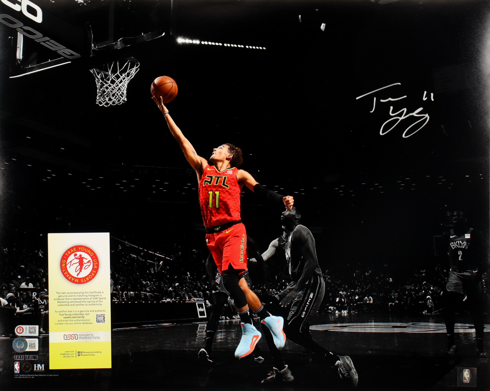 Trae Young Signed Hawks 16x20 Photo (Young & Beckett) | Pristine Auction