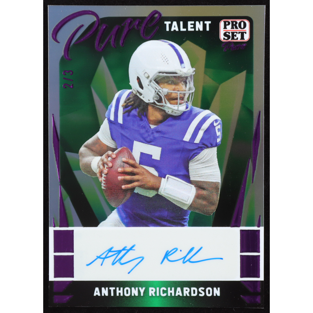 Anthony Richardson 2023 Pro Set Pure Pure Talent Autographs Clear ...