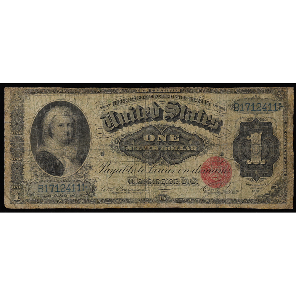 1886 United States Silver Certificate $1 One Dollar Bank Note ...