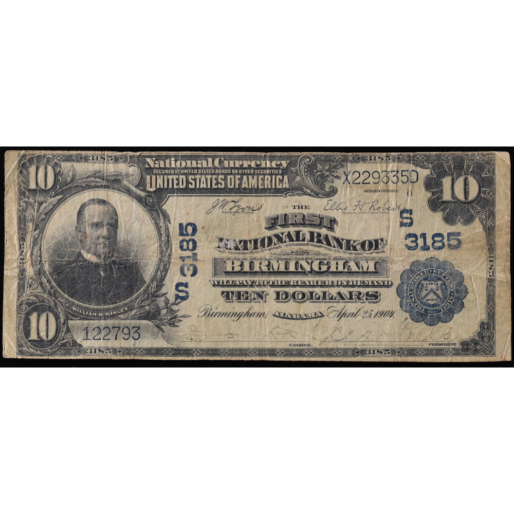 1902 $10 Ten Dollars National Currency - Birmingham | Pristine Auction
