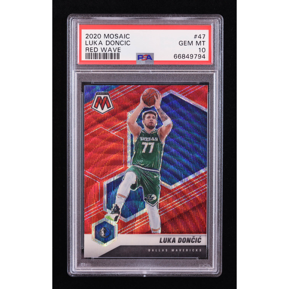 Luka Doncic 2020-21 Panini Mosaic Mosaic Red Wave #47 (PSA 10 ...