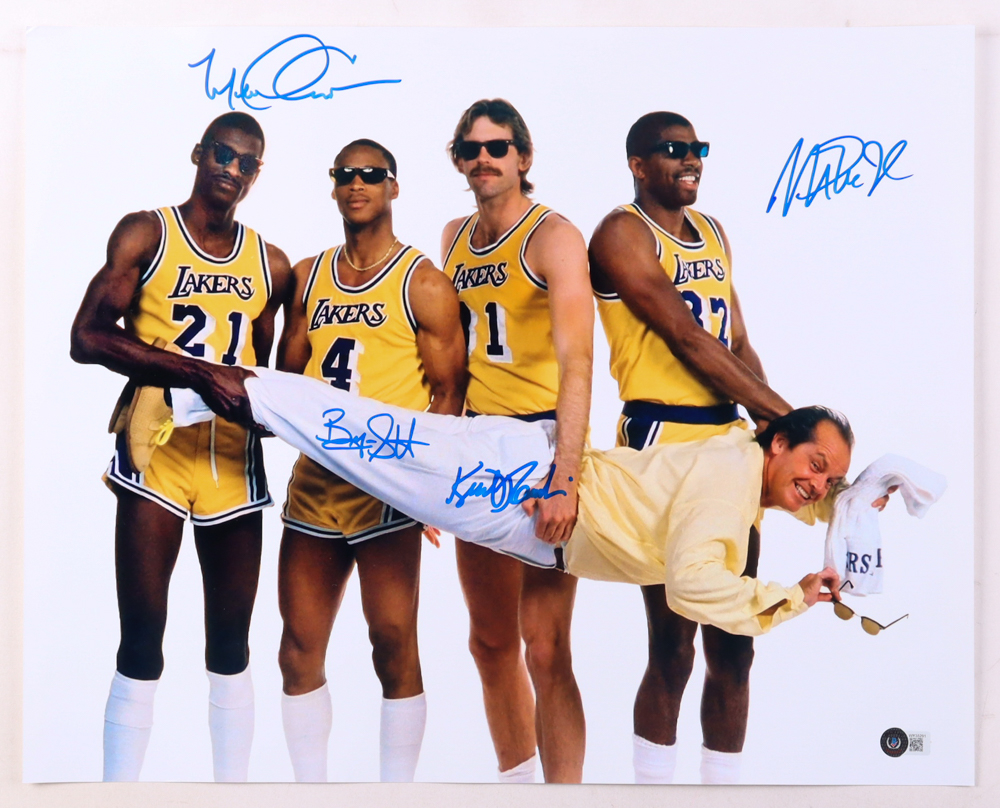 Lakers 16x20 Photo Signed by (4) with Magic Johnson, Michael Cooper ...