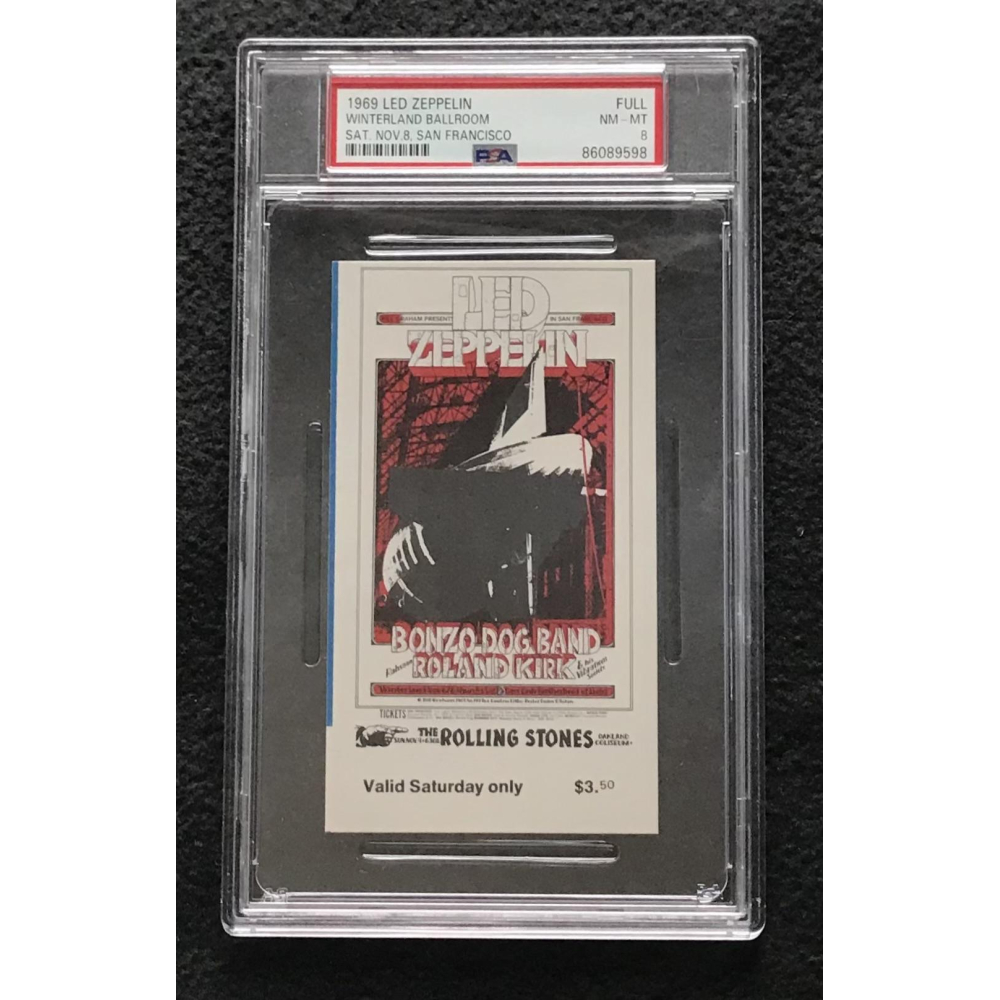 1969 Led Zeppelin Original Full Concert Ticket (PSA 8) | Pristine Auction