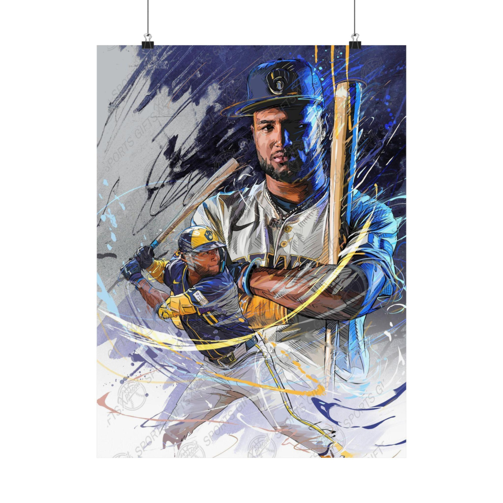 Jackson Chourio Brewers 36x24 Poster | Pristine Auction