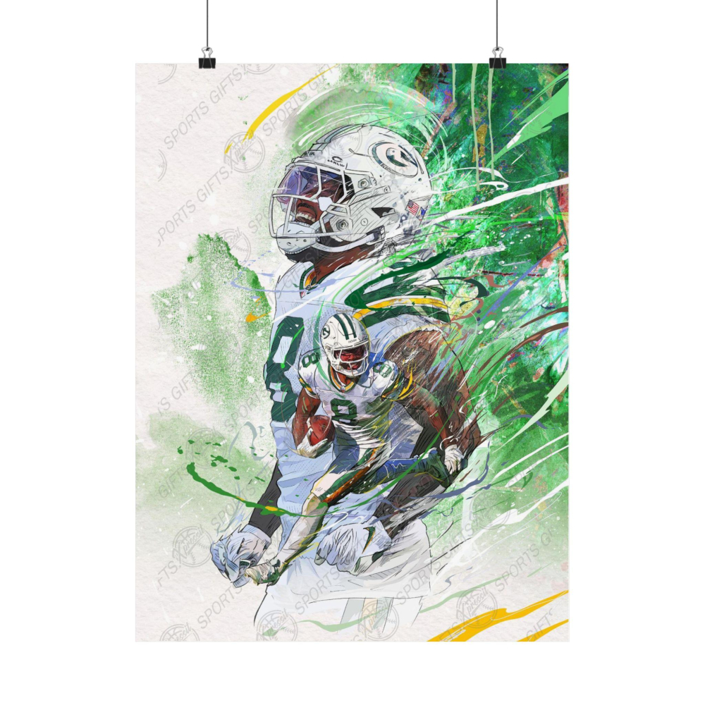 Josh Jacobs Packers 36x24 Poster | Pristine Auction