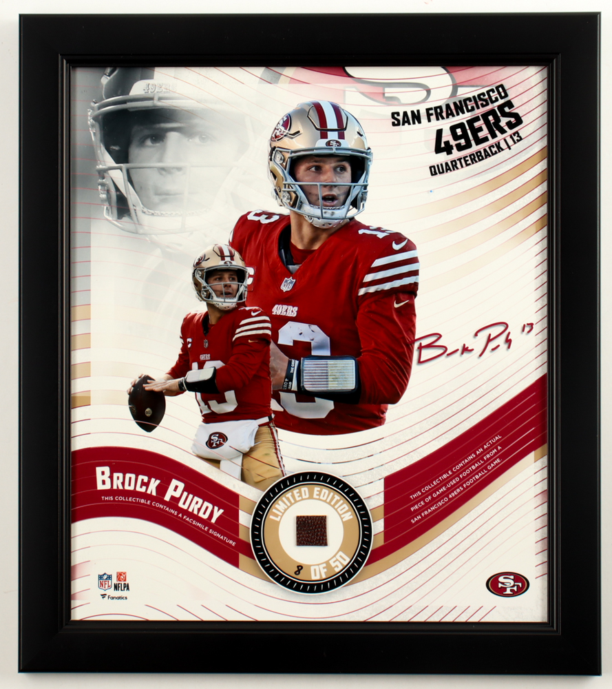 Brock Purdy LE 49ers Custom Framed Photo Display with Game-Used ...