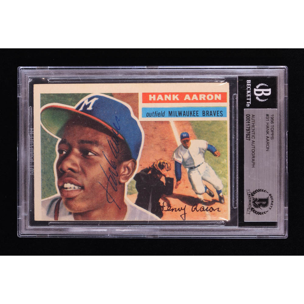 Hank Aaron Signed 1956 Topps #31 (BGS) | Pristine Auction