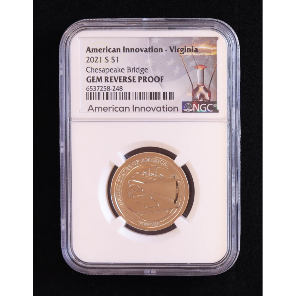 2021-S American Innovation - Virginia $1 Gold Coin - Chesapeake Bridge ...