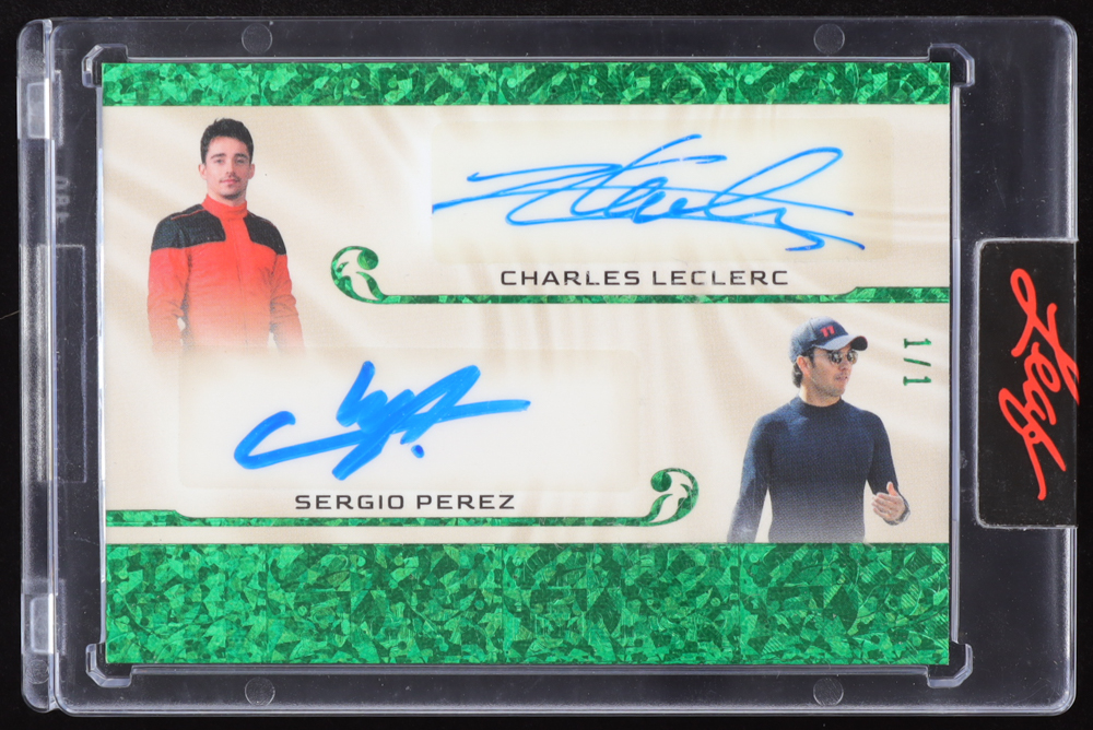 Charles Leclerc / Sergio Perez 2023 Leaf Superlative Signatures 2 Green ...