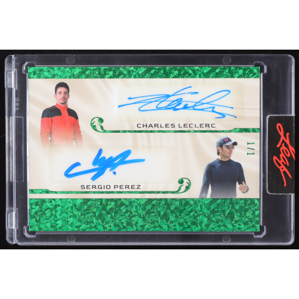 Charles Leclerc / Sergio Perez 2023 Leaf Superlative Signatures 2 Green ...