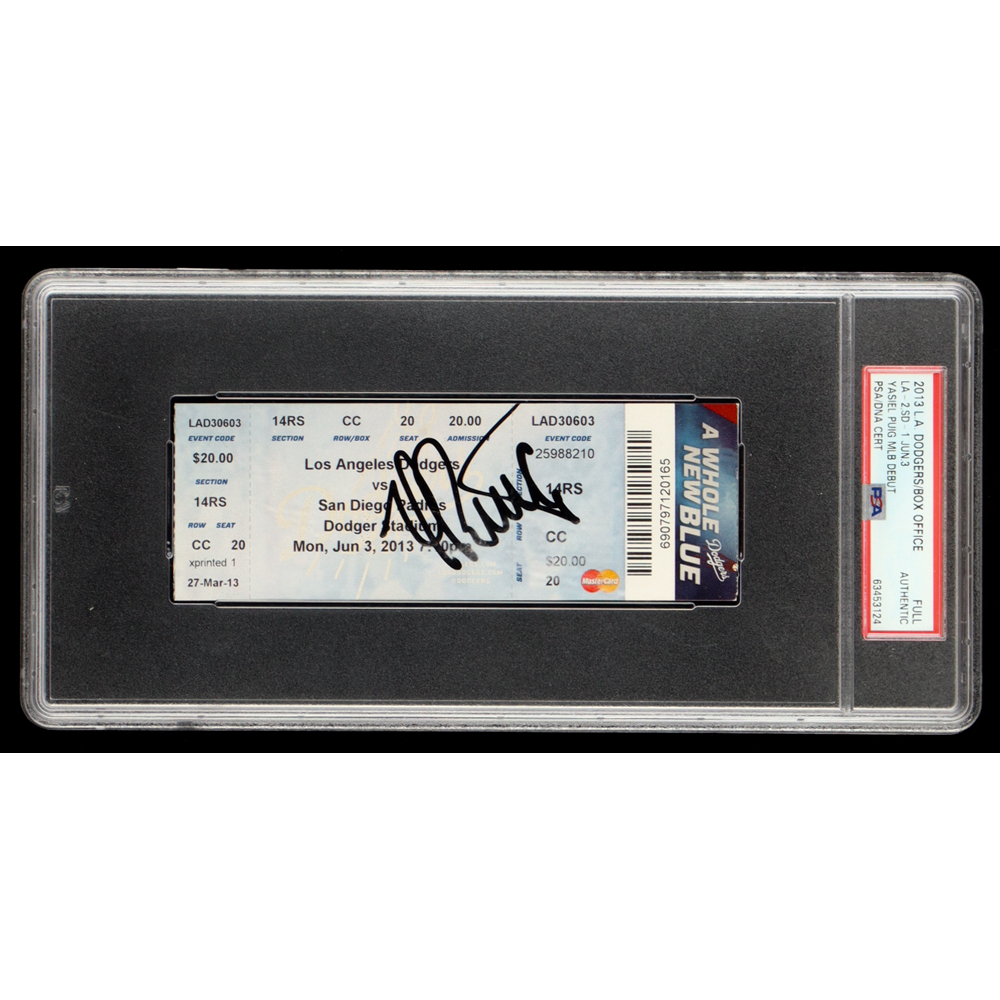 Yasiel Puig Signed Original MLB Debut Ticket (PSA) | Pristine Auction
