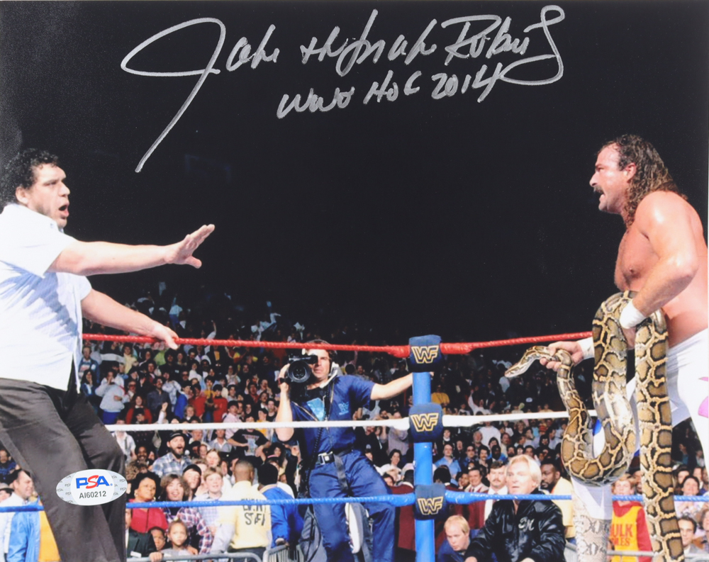 Jake "The Snake" Roberts Signed WWE 8x10 Photo Inscribed " WWE HOF 2014 ...