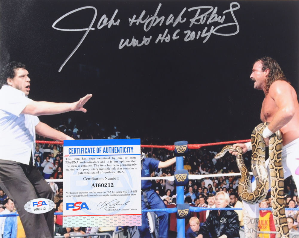 Jake "The Snake" Roberts Signed WWE 8x10 Photo Inscribed " WWE HOF 2014 ...