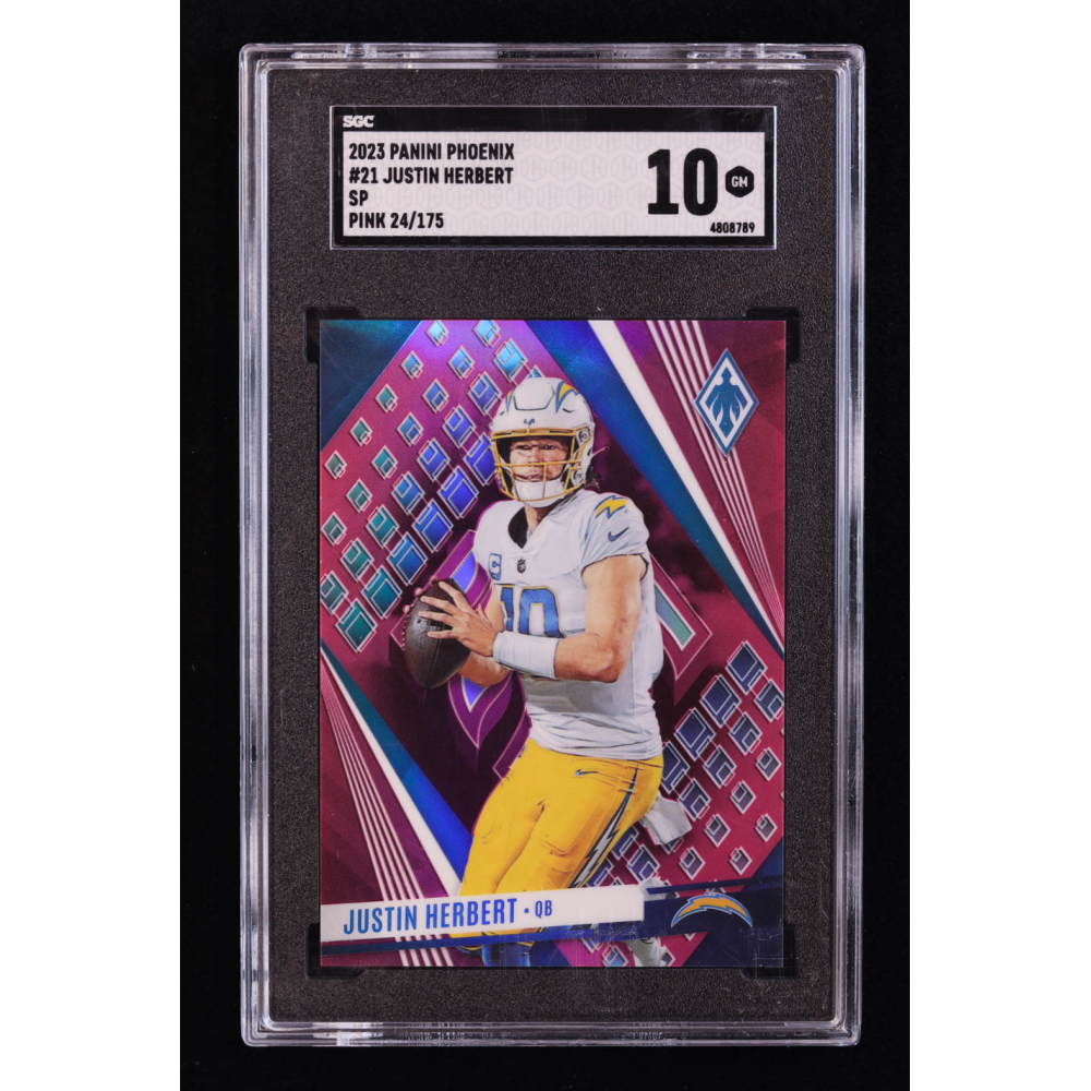 Justin Herbert 2023 Panini Phoenix SP Pink #21 #024/175 (SGC 10 ...