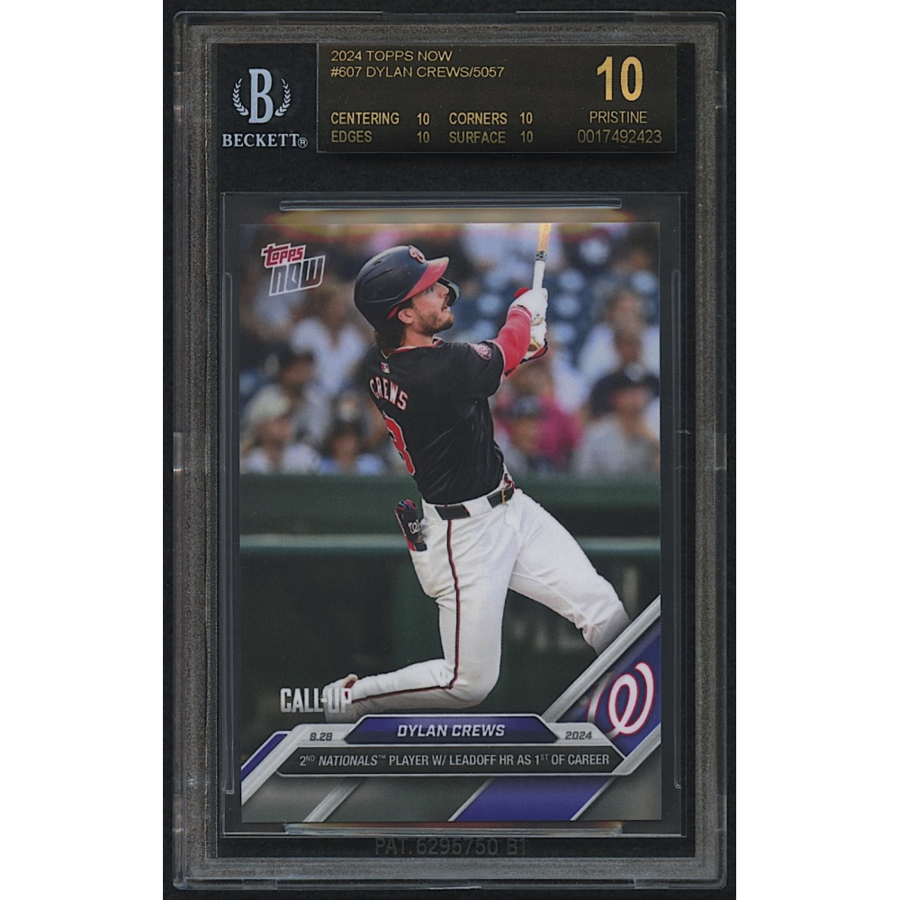 Dylan Crews 2024 Topps Now "Call-Up" #607 RC (BGS Black Label 10 ...