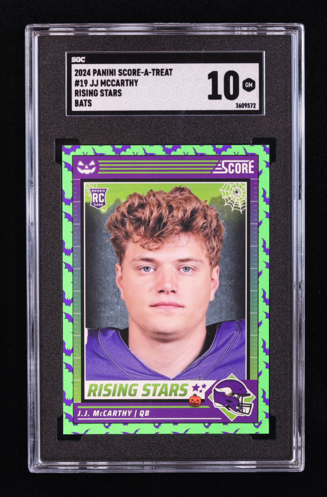 JJ McCarthy 2024 Score Halloween Rising Stars Bats #19 RC (SGC 10 ...