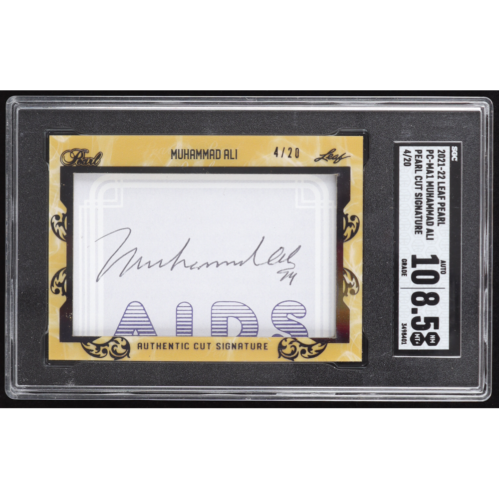Muhammad Ali 2021-22 Leaf Pearl Cut Signature Spectrum Black #PCMA1 #4/ ...