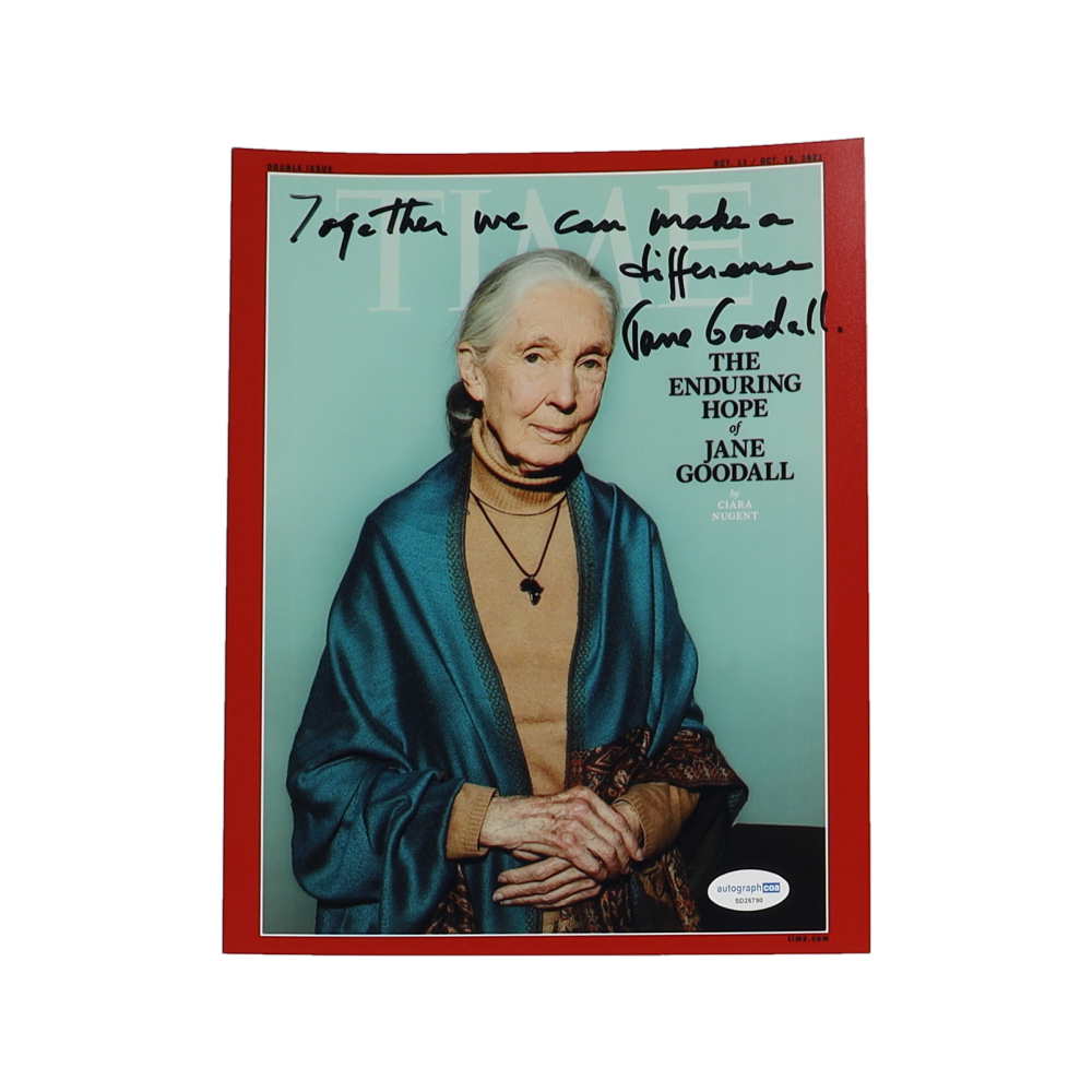 Jane Goodall Signed 8x10 Photo Inscribed "Together We Can Make a ...