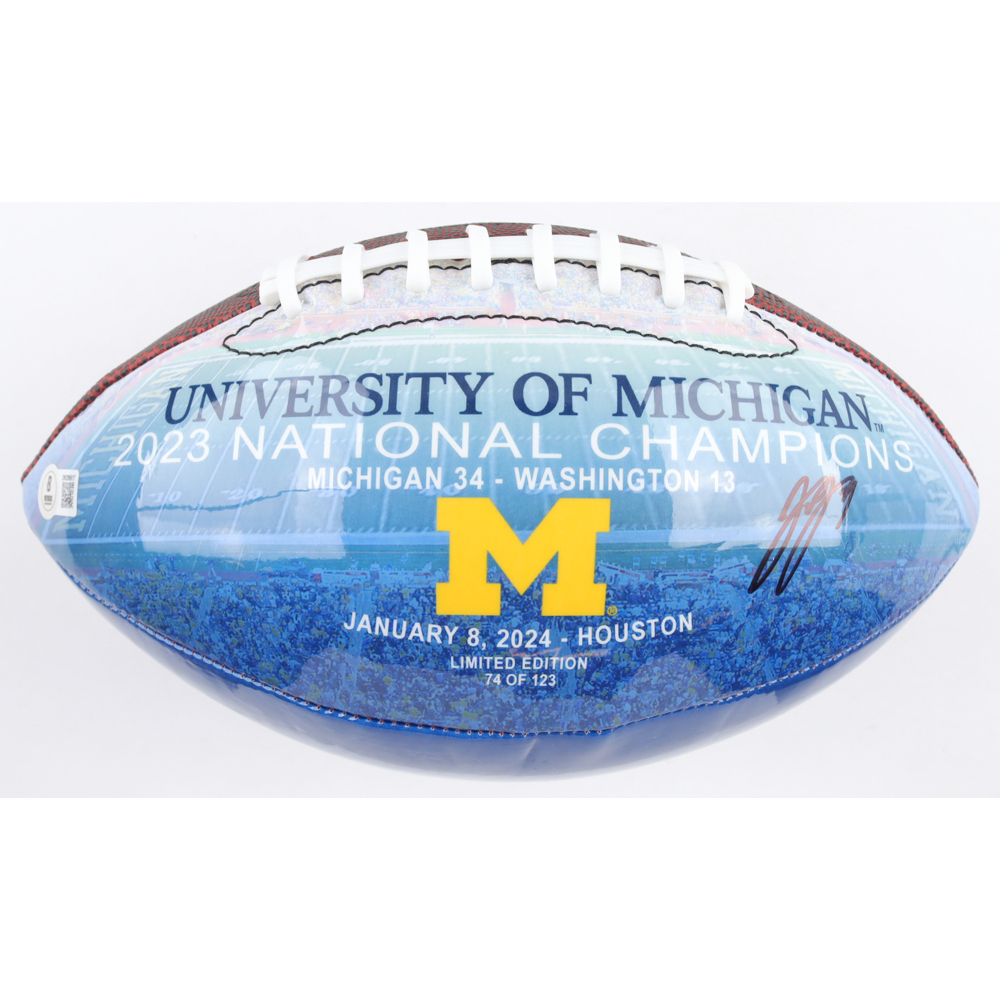 J.J. McCarthy Signed LE Michigan Wolverines 2023 National Champions ...