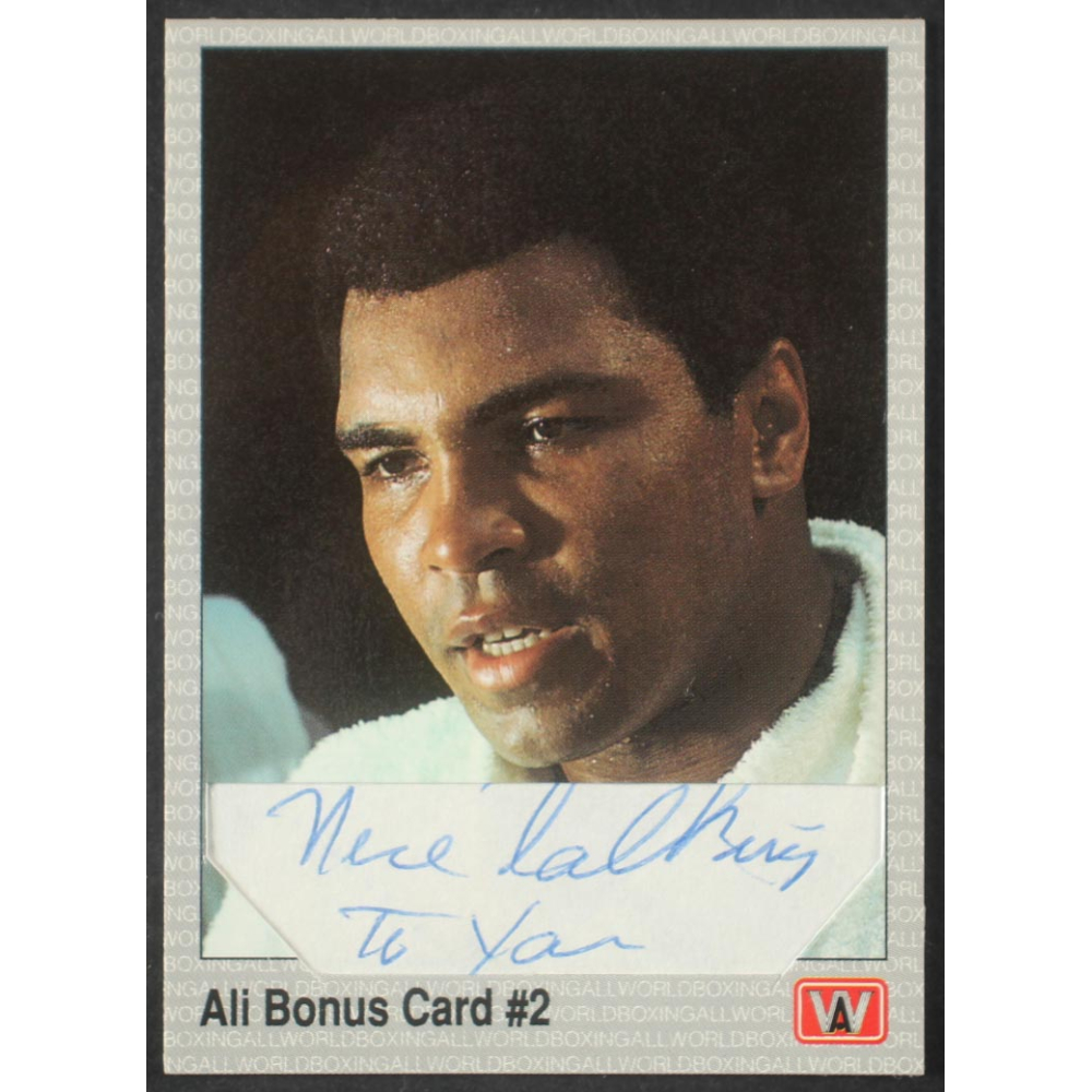 Muhammad Ali Hand-Written Cut on Custom Trading Card (JSA) | Pristine ...