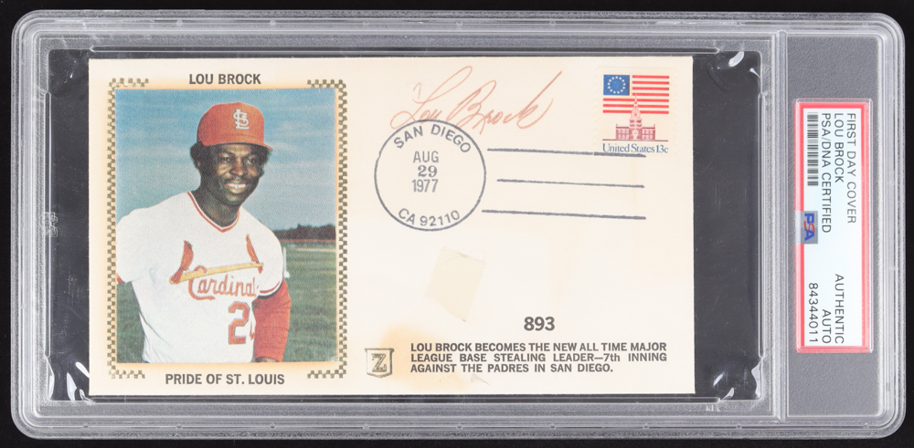 Lou Brock Signed 1977 FDC Cachet (PSA) | Pristine Auction