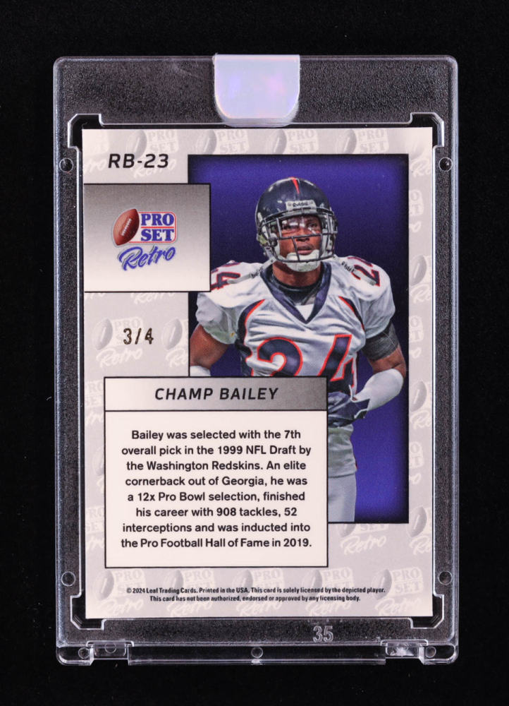 Champ Bailey 2023 Leaf Pro Set Metal Retro Wave Pink #RB-23 #3/4 ...