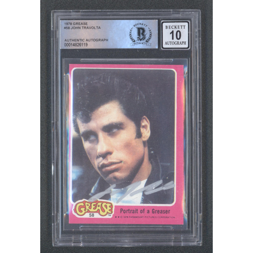 John Travolta Signed 1978 Grease #58 (BGS | Autograph Graded 10 ...