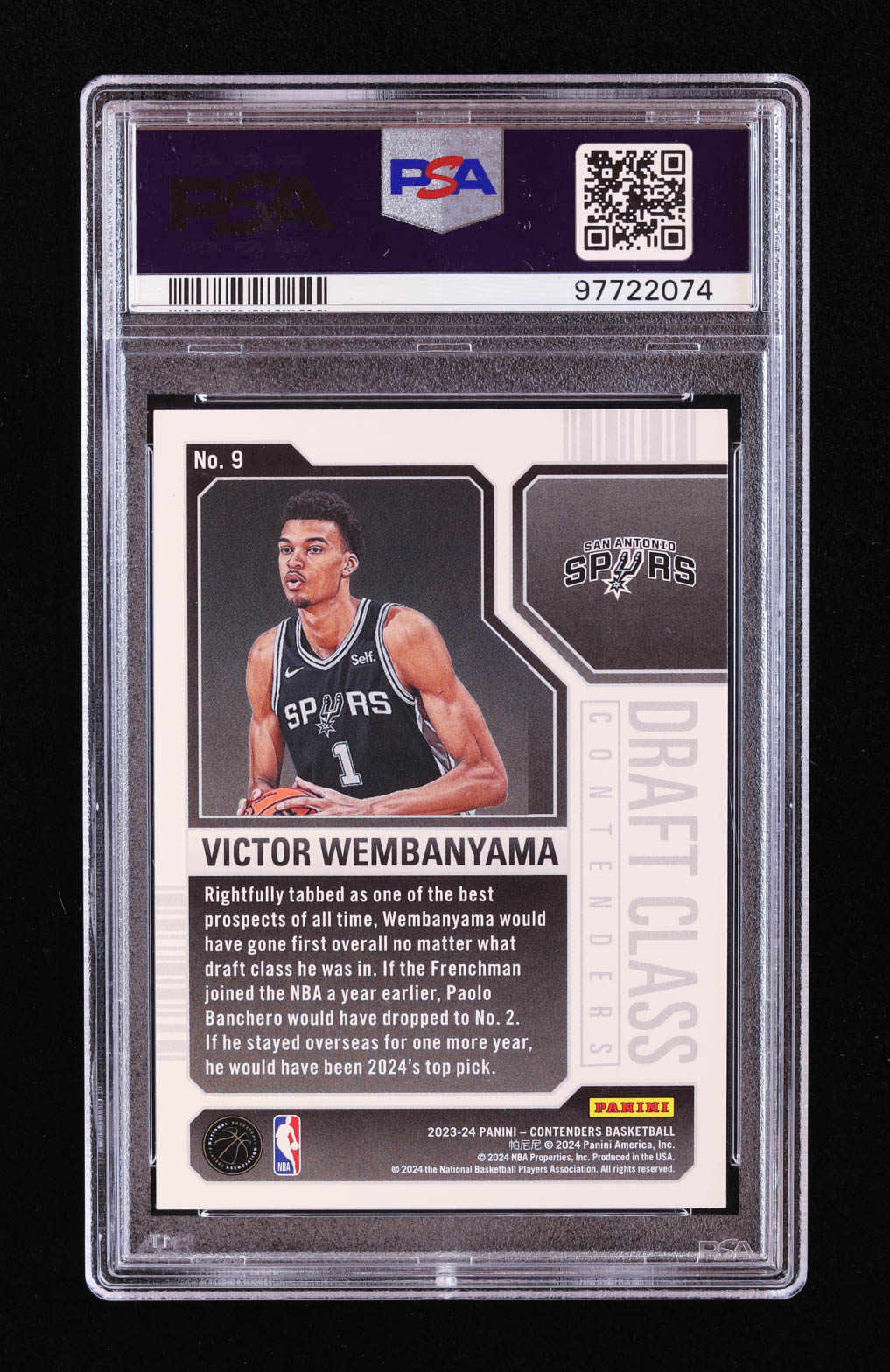 Victor Wembanyama 2023-24 Panini Contenders Draft Class Contenders #9 ...