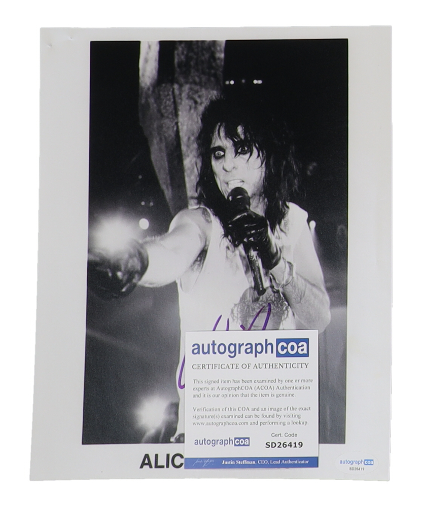 Alice Cooper Signed 8x10 Photo (ACOA) | Pristine Auction