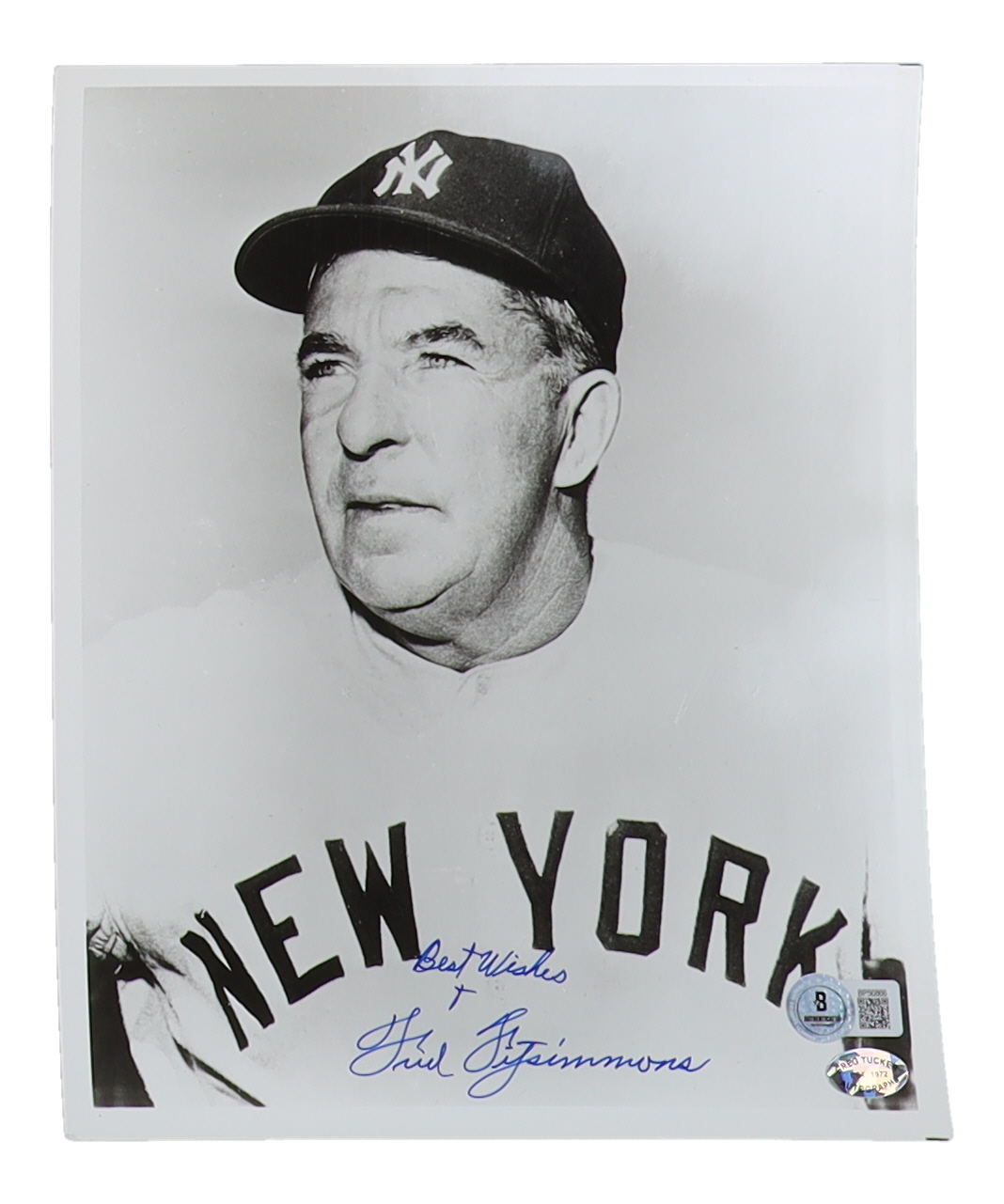 Fred Fitzsimmons Signed Yankees 8x10 Photo Inscribed "Best Wishes ...